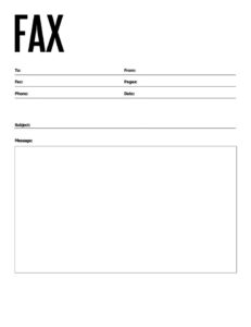 Basic Fax Cover Sheet Template (Word)