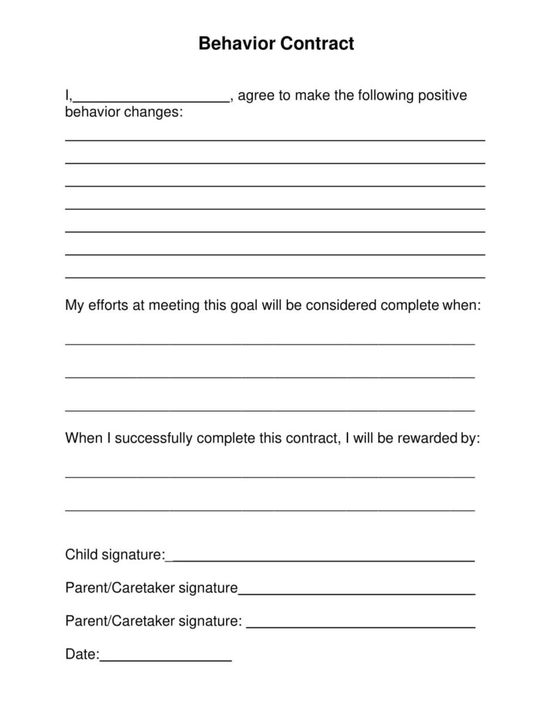 Behavior Contract for Adults (Word)