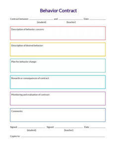Behavior Contract for Students