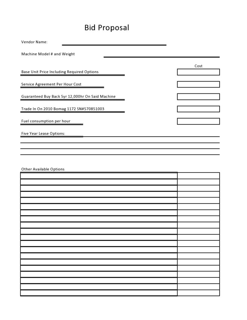 Bid Proposal Template (Word)