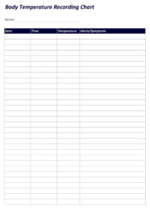 Printable Body Temperature Tracker Template