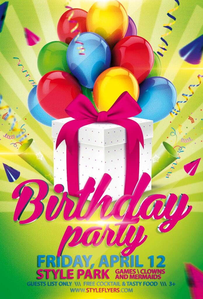 Free Printable Birthday Party Flyer Template