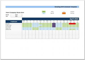 Printable 4-Shift Schedule Template