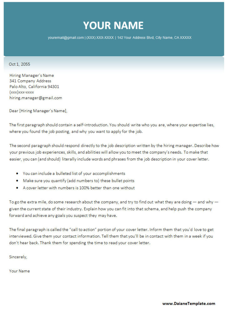 Professional Cover Letter Template (WORD)