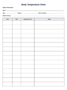 Printable Body Temperature Tracker Template