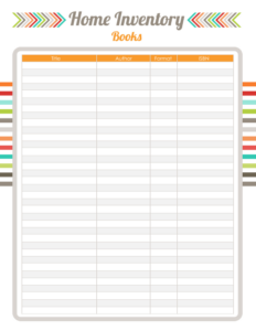 Free Printable Book Inventory List Template
