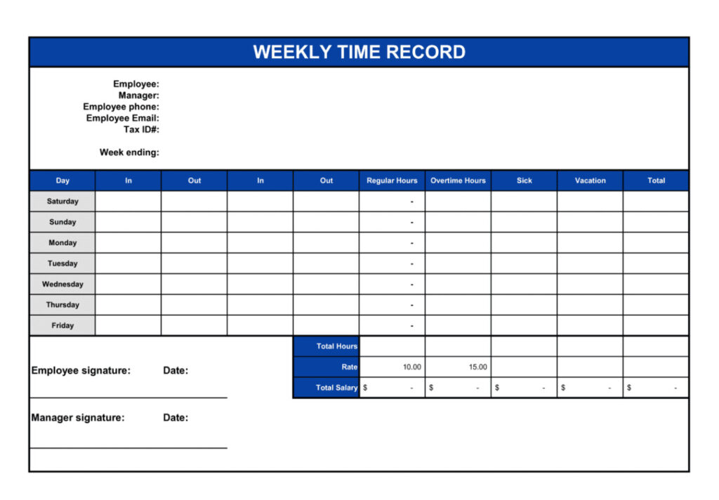 Business Timesheet Template (Excel)