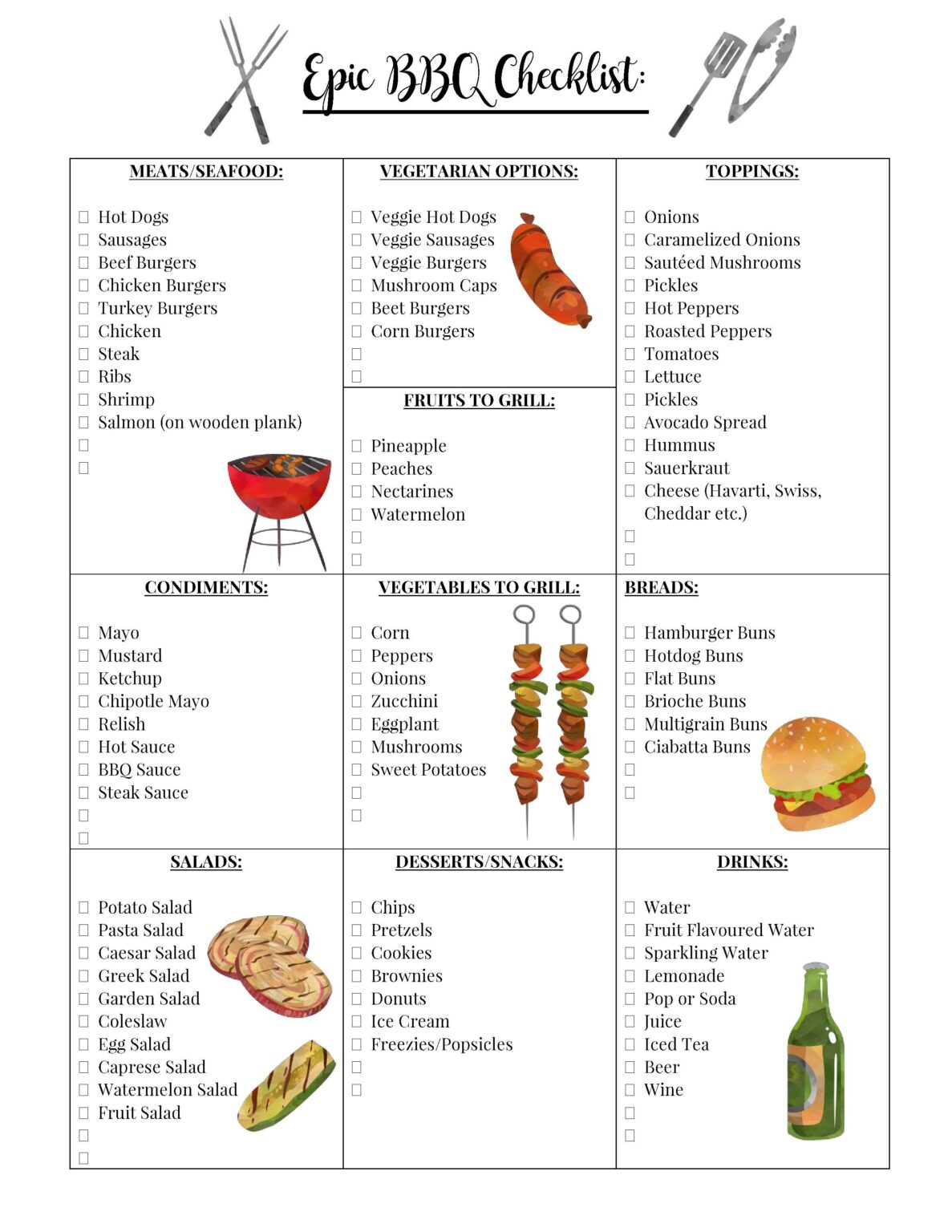 BBQ Party Budget Worksheet Template