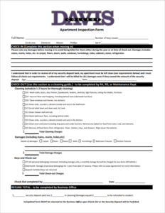 Apartment Walkthrough Checklist Template