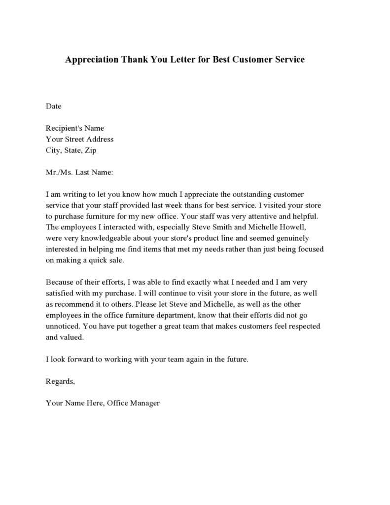 Appreciation Letter Template (Word)