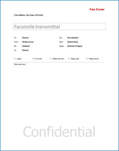 Basic Fax Cover Sheet Template (Word)