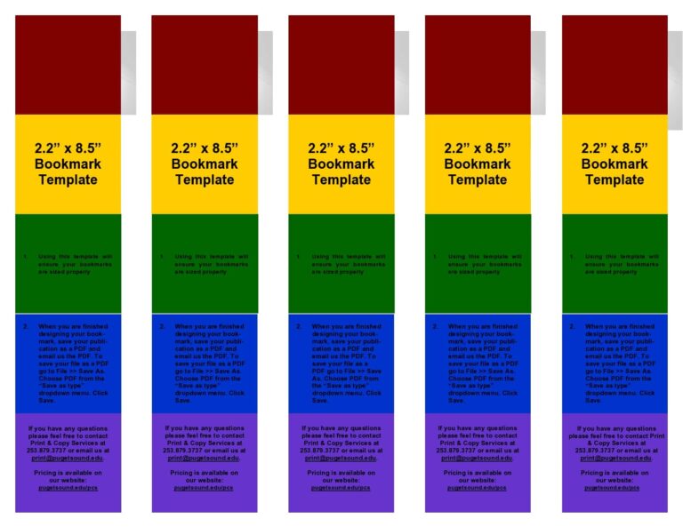 Free Editable Bookmark Template (Word)